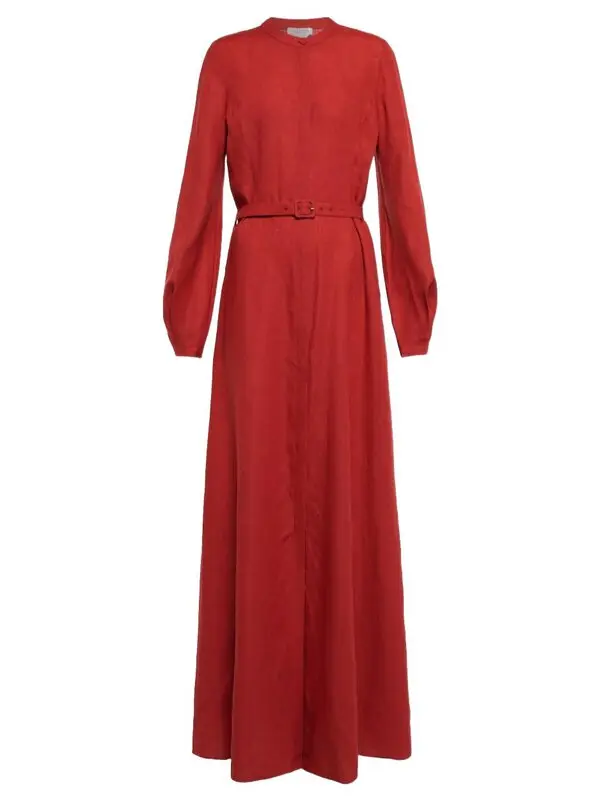 Gabriela Hearst Linen Maxi Dress - Red