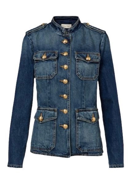 NILI LOTAN Button-down Denim Jacket - Blue