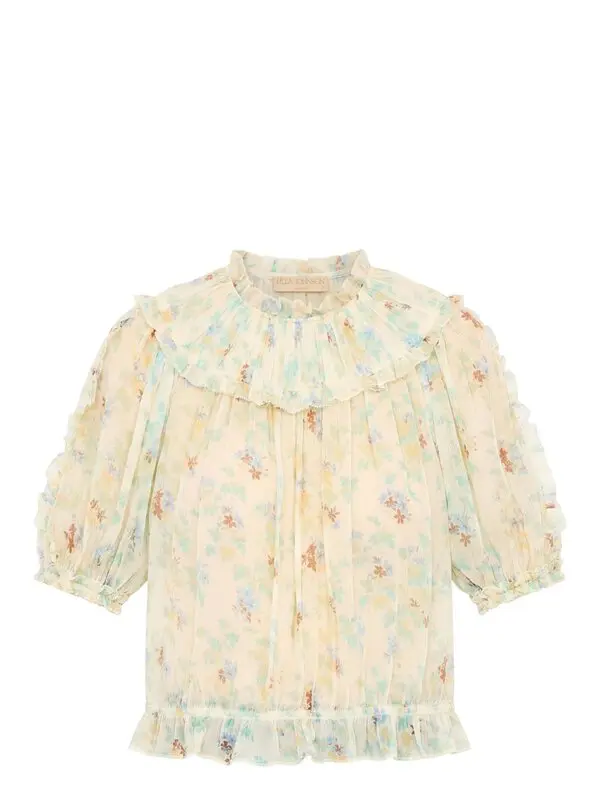 Ulla Johnson Puff Sleeve Floral Blouse - Ngtsh