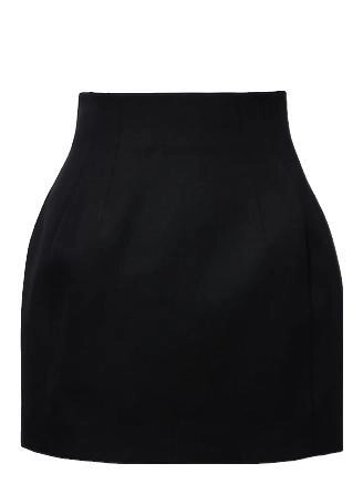 MUGLER High-rise Wool Miniskirt - Black