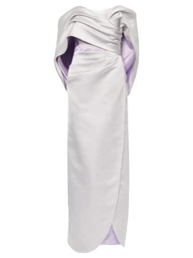 Carolina Herrera Off-the-shoulder Draped Satin Gown - White