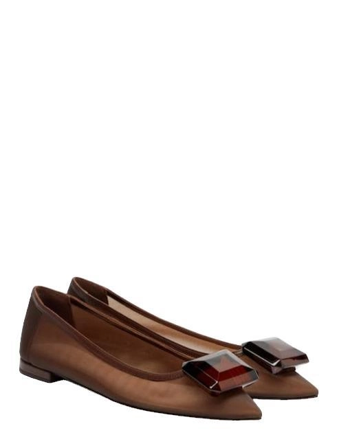 GIANVITO ROSSI Jaipur Embellished Ballet Flats - Brown