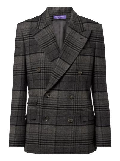 Ralph Lauren Kent Checked Double-breasted Wool Jacket - Black
