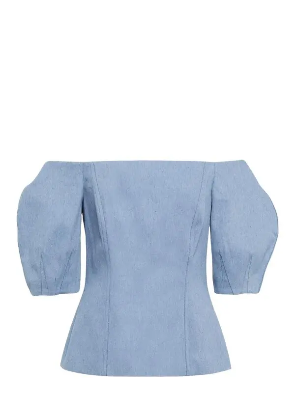 Gabriela Hearst Off-the-shoulder Cotton Top - Blue