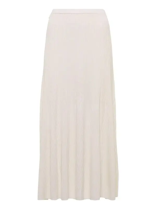 Gabriela Hearst Meda Silk And Cashmere Midi Skirt - White