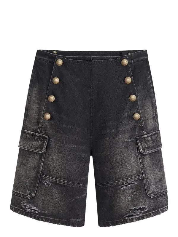 Dior Button-detailed Patchwork Cargo Shorts - Black