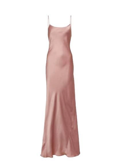 Victoria Beckham Halterneck Satin Maxi Dress - Pink