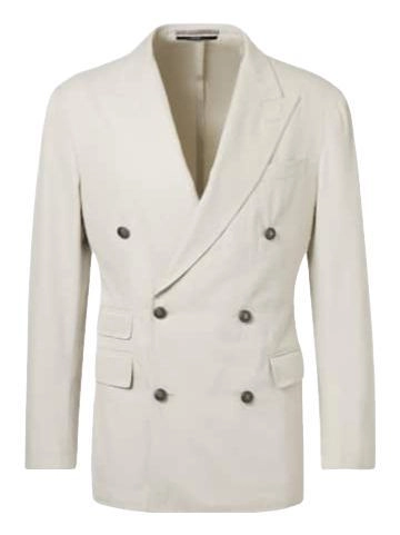 Dunhill Double-breasted Cotton And Cashmere Blazer - White