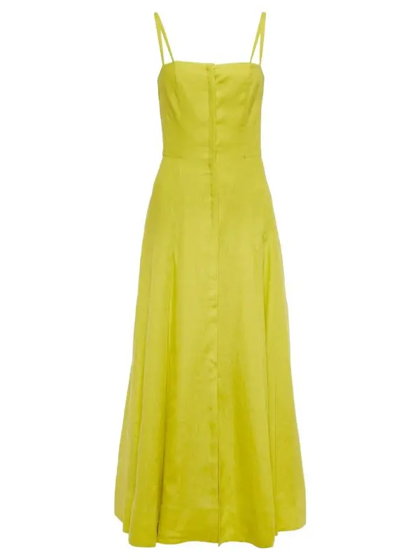 Gabriela Hearst Linen Midi Dress - Yellow