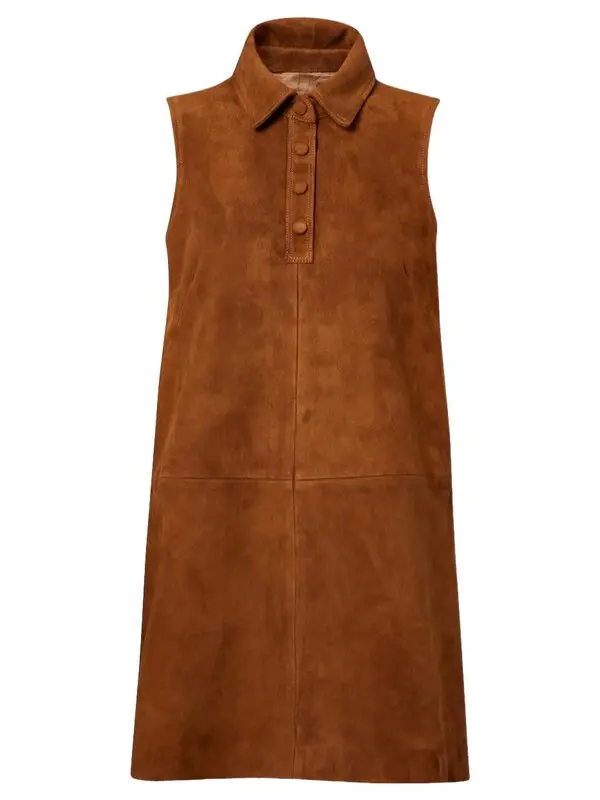 FRAME Sleeveless Dress With Peak Collar - Brown