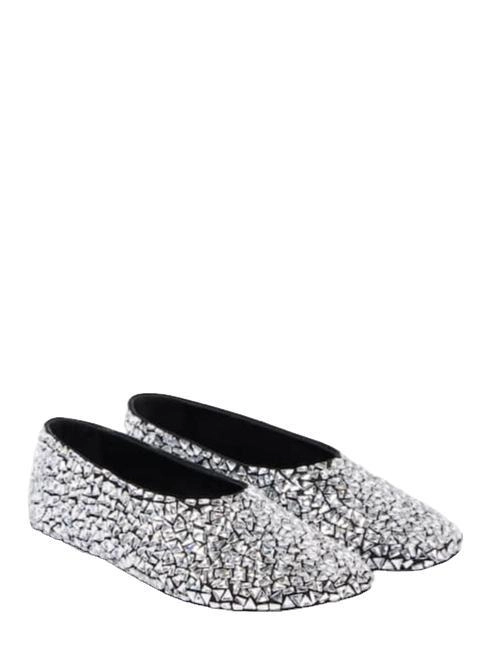 Proenza Schouler Embellished Leather Ballet Flats - Gray