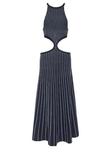 Gabriela Hearst Striped Cutout Maxi Dress - Black
