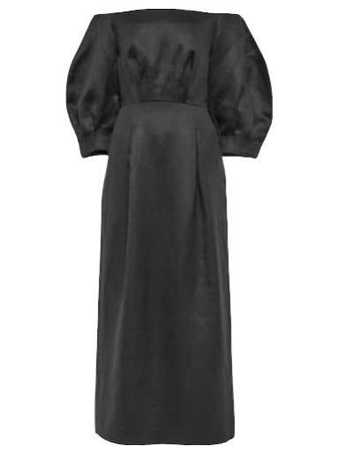 Gabriela Hearst Majano Off-the-shoulder Midi Dress - Black