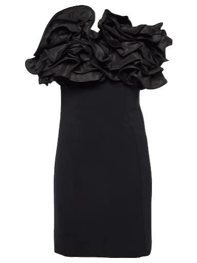 Carolina Herrera Strapless Ruffled Mini Dress - Black