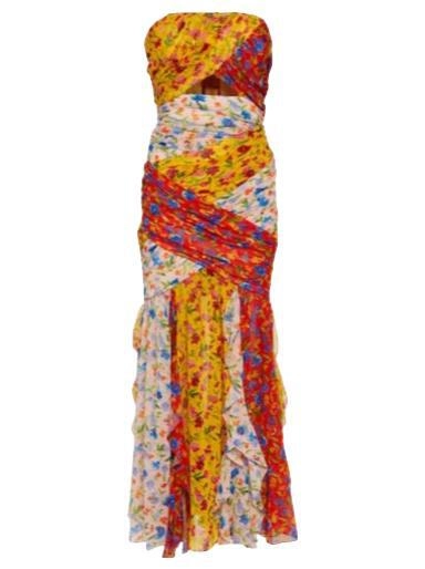 Carolina Herrera Strapless Floral Print Maxi Dress - Multicolor