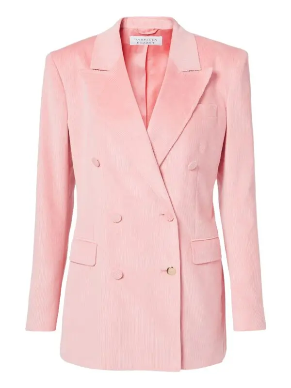 Gabriela Hearst Corduroy Double-breasted Suit Jacket - Pink