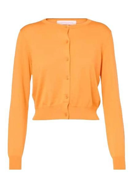 Carolina Herrera Cropped Silk And Cotton Cardigan - Orange