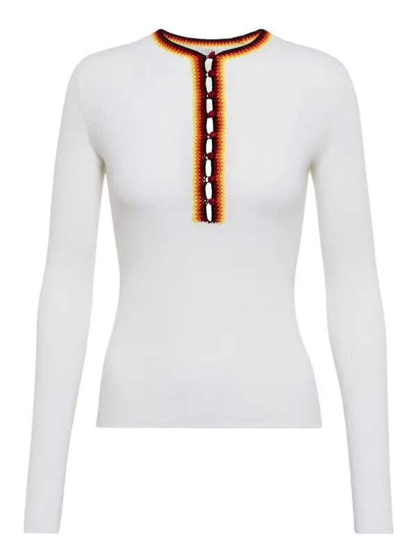 Gabriela Hearst Half-button Knit Sweater - White