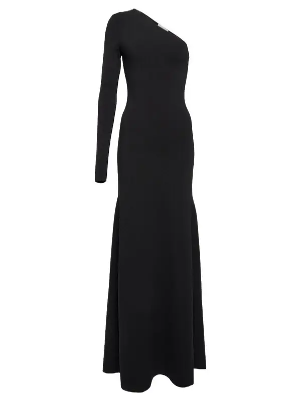 Victoria Beckham Knitted One-shoulder Maxi Dress - Black