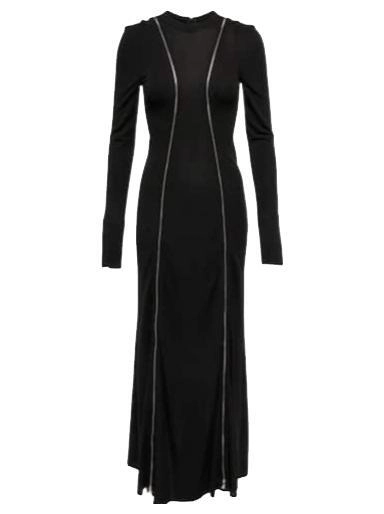 Victoria Beckham Zipper Embellished Maxi Dress - Black