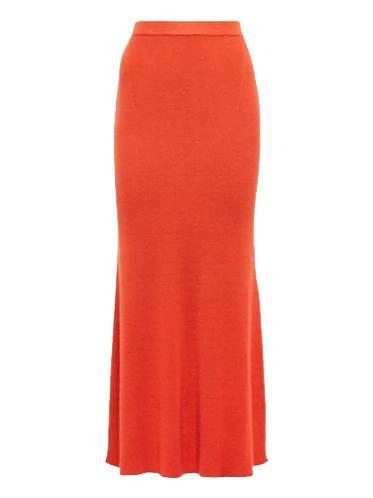 Gabriela Hearst Ribbed Knit High-waisted Midi Skirt - Red