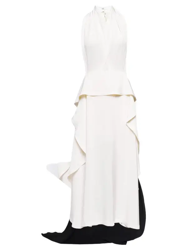 Victoria Beckham Cut-out Halterneck Gown - White