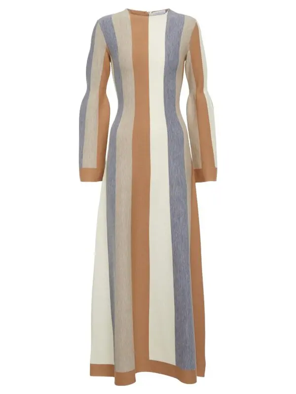 Gabriela Hearst Quinlan Wool And Cashmere Blend Maxi Dress With Vertical Stripes - Multicolor