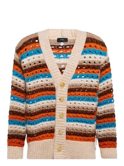 Alanui Dancing Light Crocheted Wool-blend Cardigan - Nude