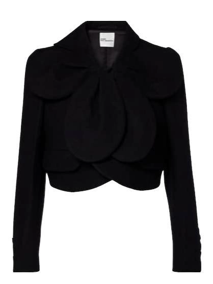 Comme Des Garçons Cropped Wool Jacket - Black