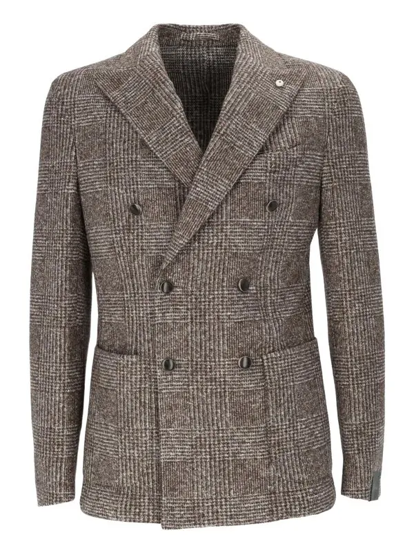 LUBIAM Double-breasted Suit Jacket - Gray