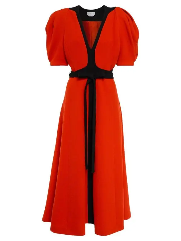 Gabriela Hearst Luz Wool Crepe Midi Dress - Red