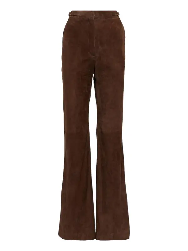 Gabriela Hearst High-waisted Suede Flared Trousers - Brown
