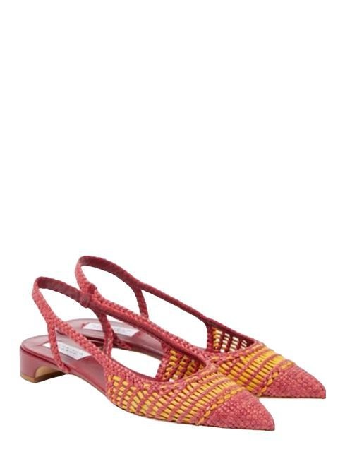 Gabriela Hearst Perro Woven Leather Slingback Flats - Red
