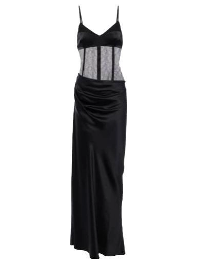 SIR. Dunya Draped Silk Satin Gown - Black