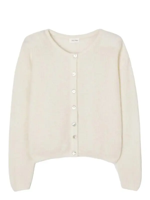 American Vintage Long-sleeved Button-front Knitwear - Blanc