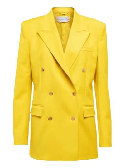 Gabriela Hearst Logo-embellished Double-breasted Blazer - Yellow