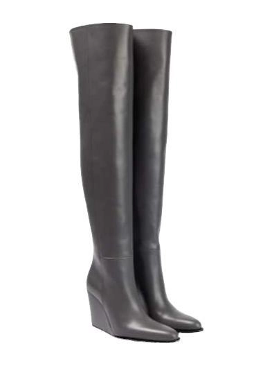 Victoria Beckham Sky Knee-high Wedge Boots - Black