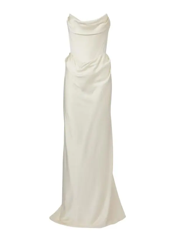 VIVIENNE WESTWOOD Bridal Galaxy Crepe Satin Corset Gown - Cream