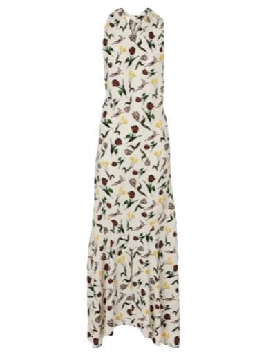 Marni Floral Print Sleeveless Maxi Dress - White