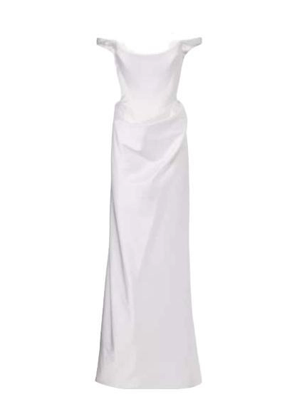 VIVIENNE WESTWOOD Off-the-shoulder Boned Bodice Dress - White