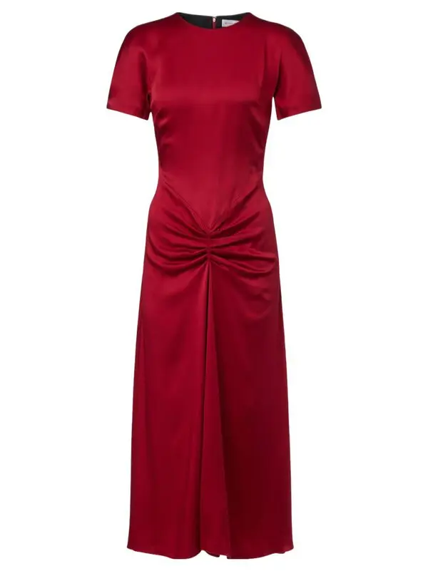 Victoria Beckham Short Sleeve Crewneck Dress - Red