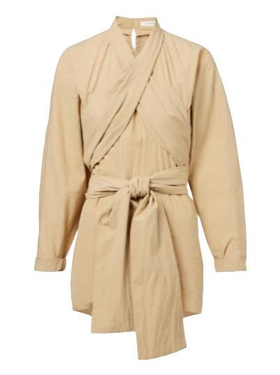 LEMAIRE Belted Long Sleeve Top - Beige