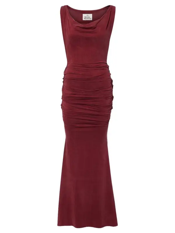 VIVIENNE WESTWOOD Draped Jersey Maxi Dress - Red