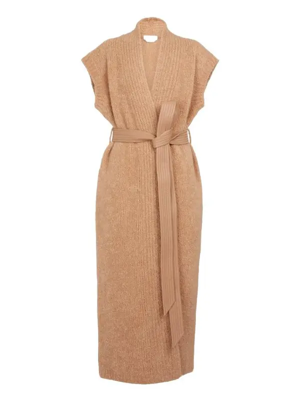 Gabriela Hearst Long Knitted Vest - Nude