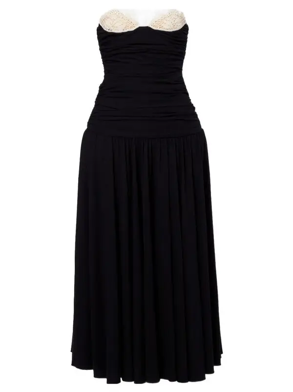 Magda Butrym Crochet-trimmed Jersey Cocktail Dress - Black