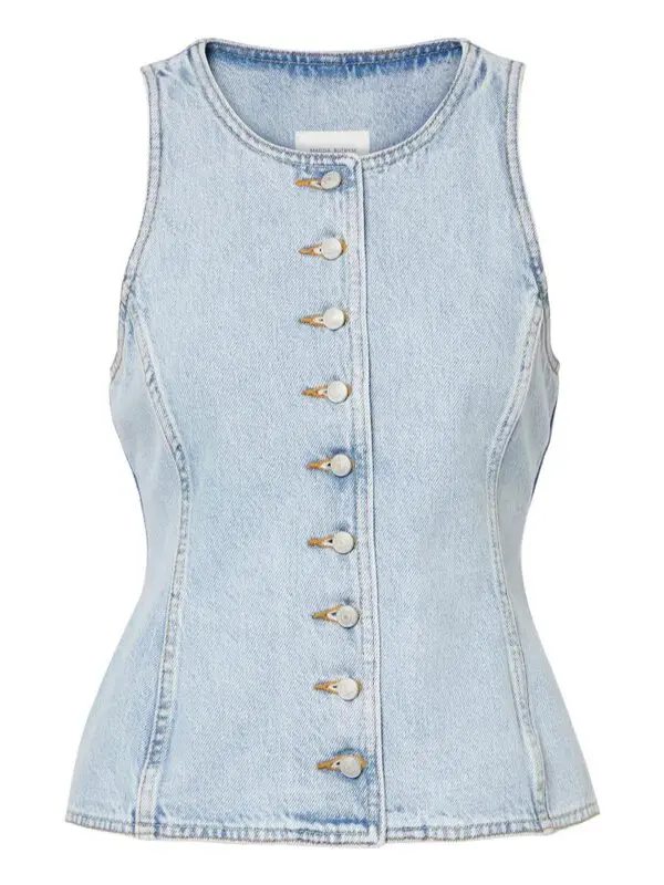 Magda Butrym Sleeveless Denim Vest With Button Closure - Blue
