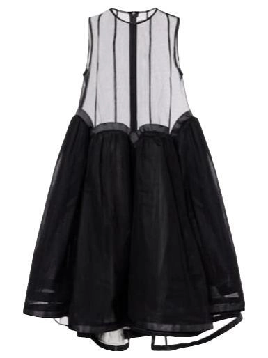 Comme Des Garçons Sheer Tulle Midi Dress - Black