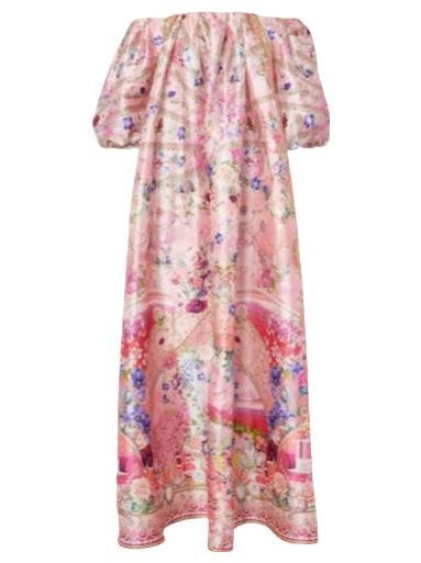 Camilla Embellished Floral Print Off-shoulder Maxi Dress - Pink