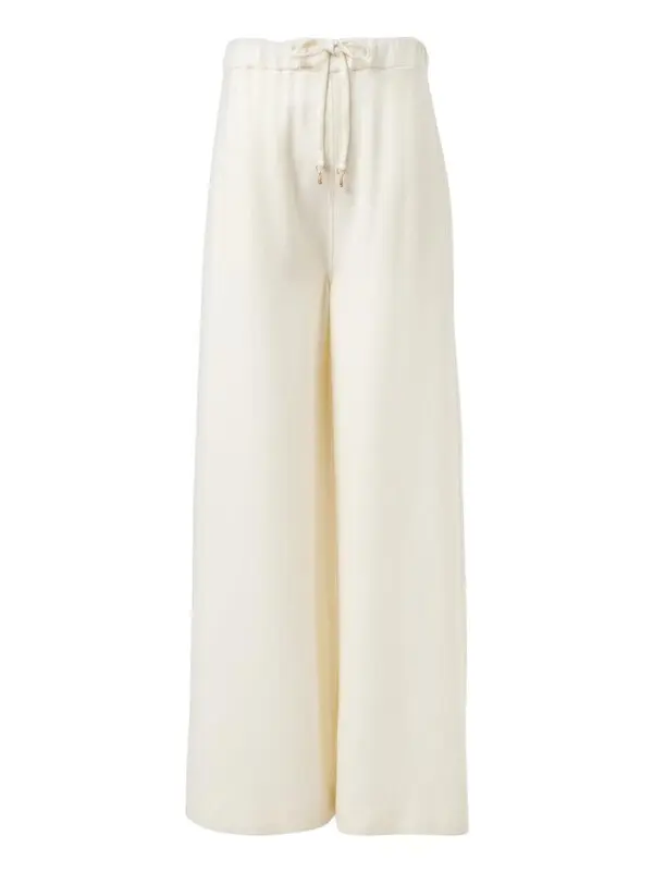 Gabriela Hearst Gelos Wool And Silk Jacquard Palazzo Pants - White