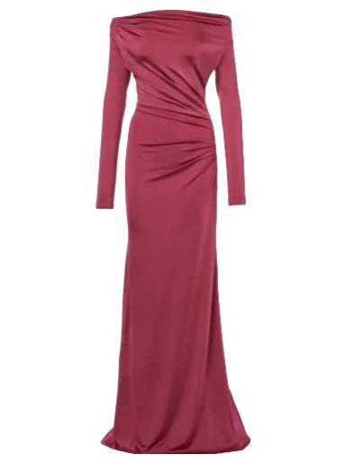 Victoria Beckham Long Sleeved Evening Gown - Red
